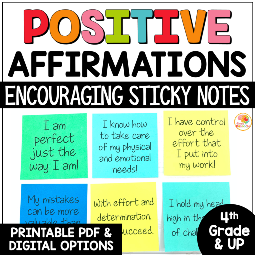 Positive Affirmation Sticky Notes for Kids: Encouraging Mirror Messages ...