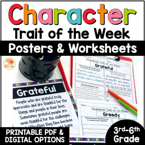 Character Traits Graphic Organizers & Posters | Character Trait of the ...