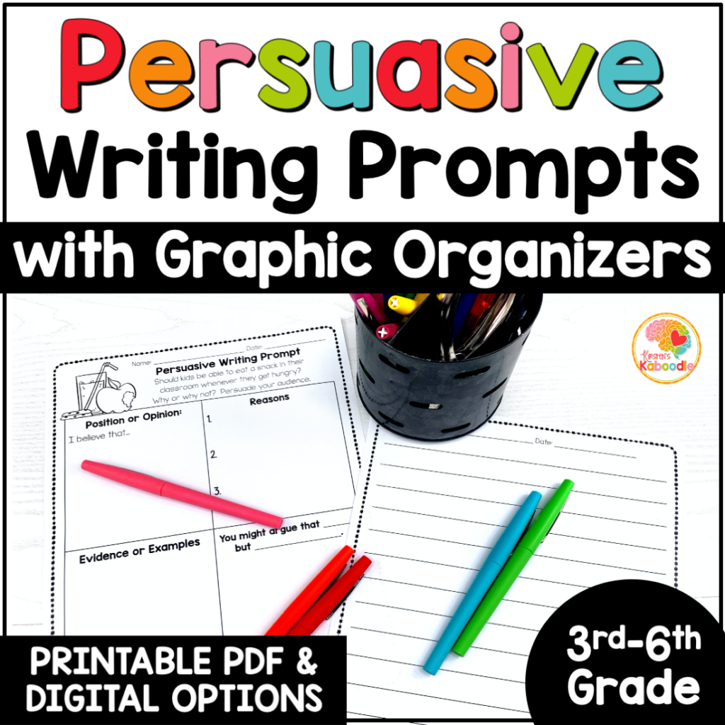 Persuasive Writing Prompts & Graphic Organizers: Opinion Writing ...