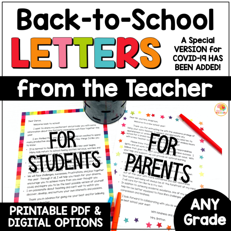 Welcome Back to School Letters from the Teacher Editable | First Day of ...