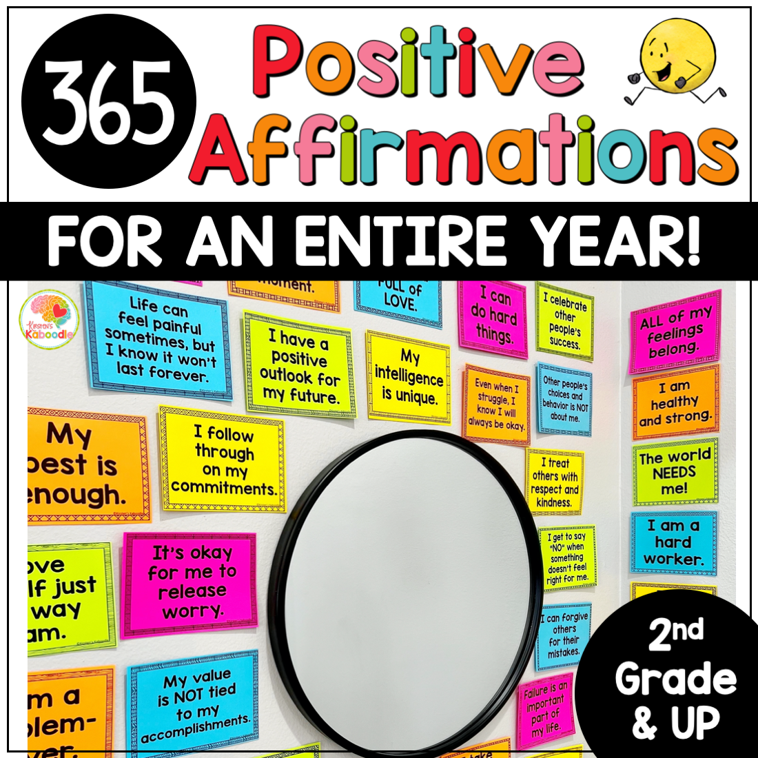 Positive Affirmations Mirror Cards for Kids | 365 Mirror Notes or ...