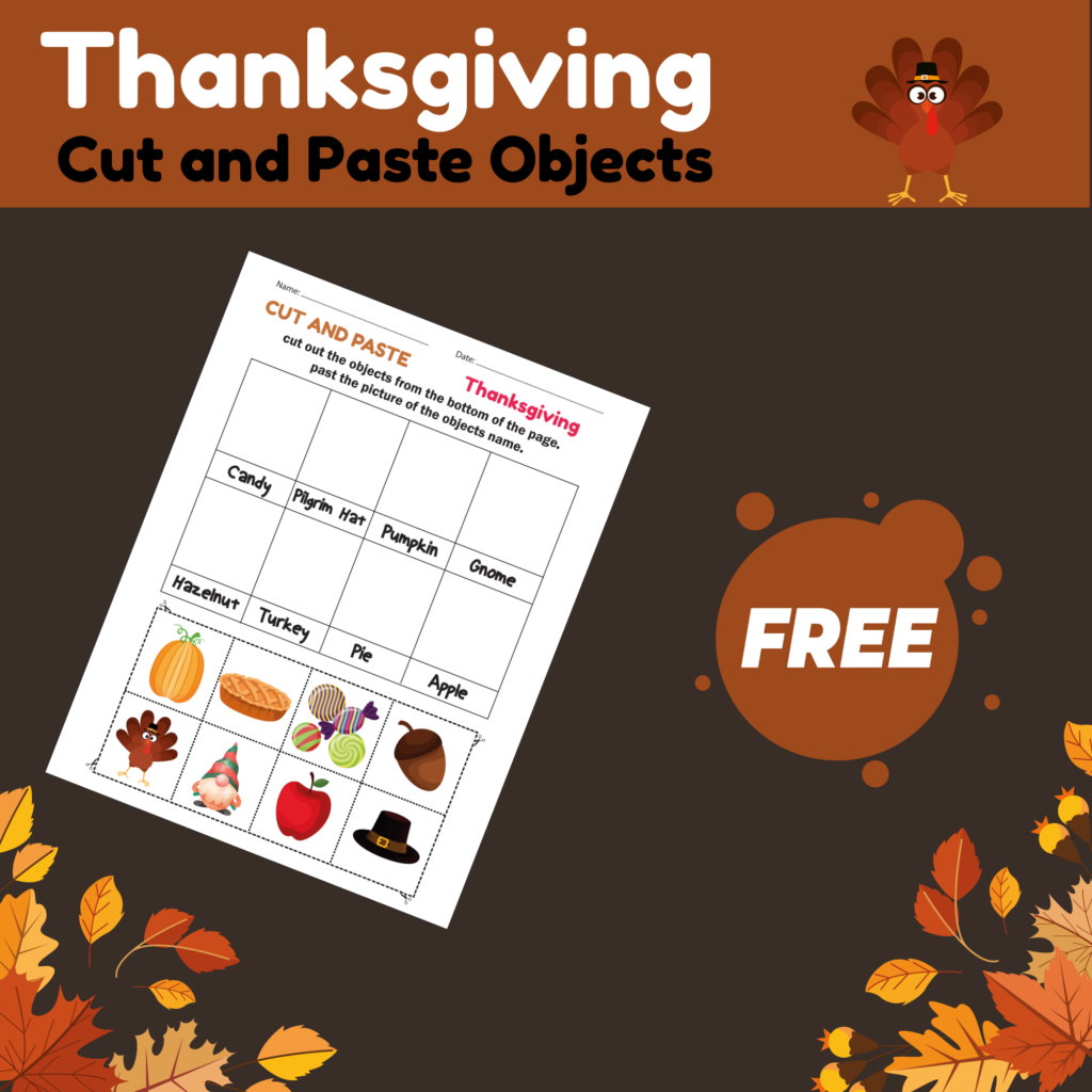 Thanksgiving Cut and Paste Activity Worksheet | Autumn Activities ...