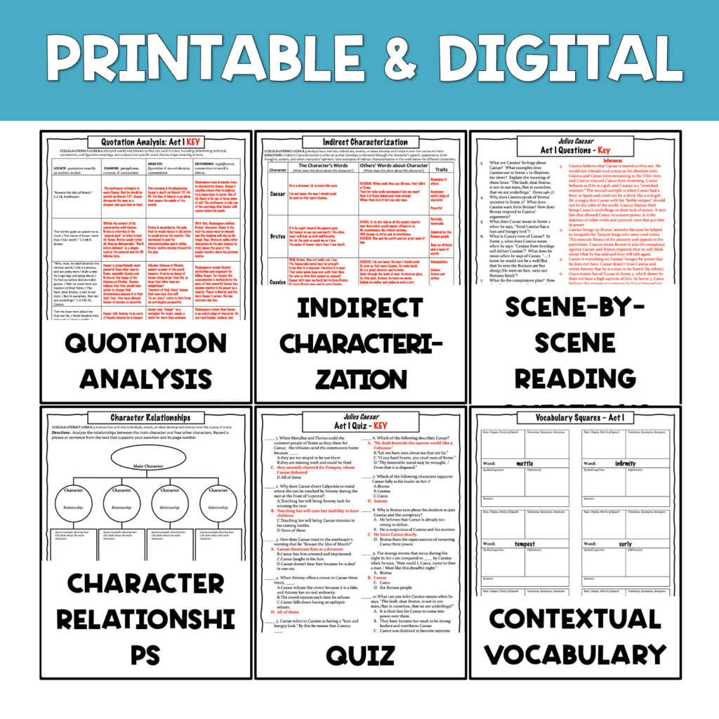 Julius Caesar Act 1 - Lessons for Act One of Shakespeare's Play ...