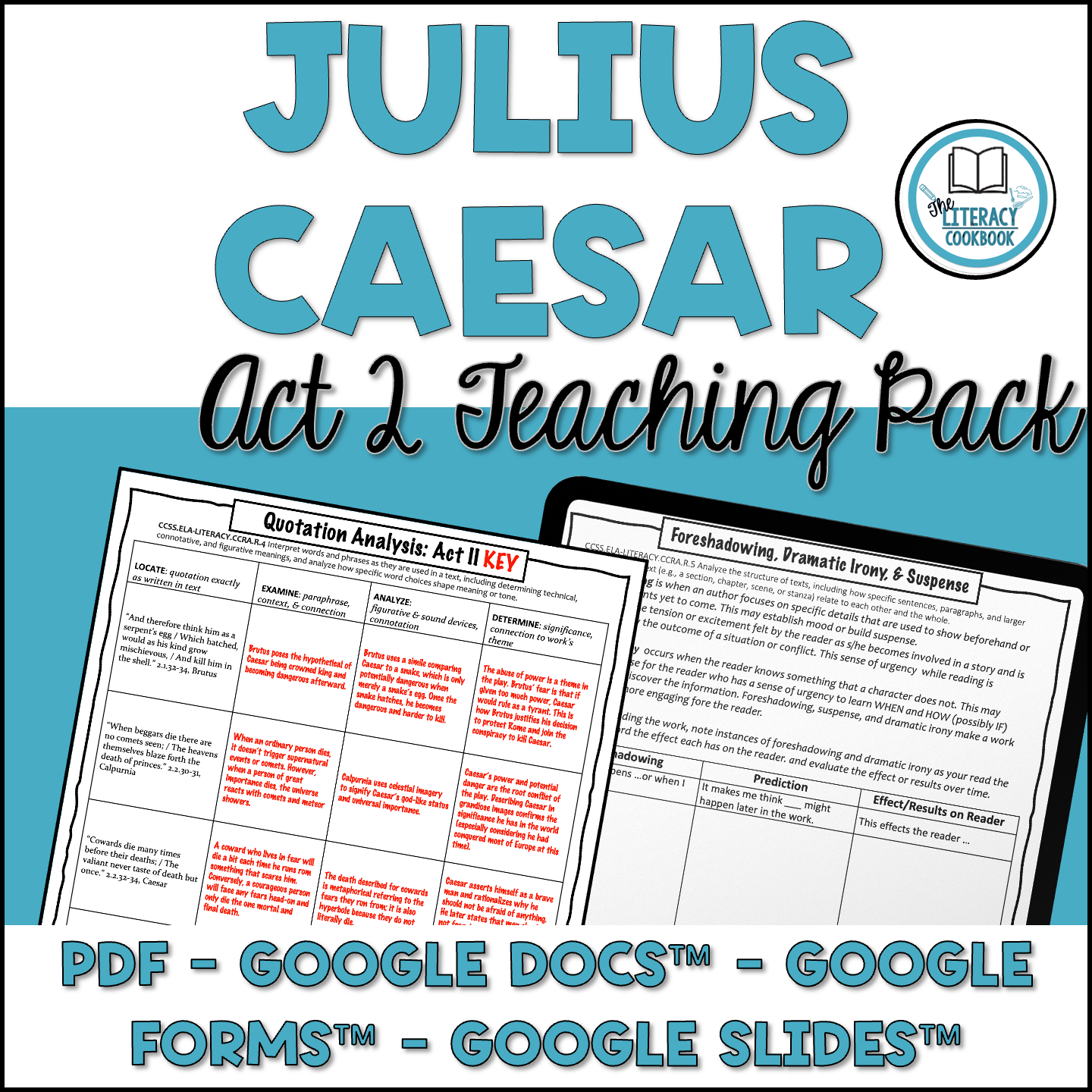 Julius Caesar Act 2 - Lessons for Act Two of Shakespeare's Play ...