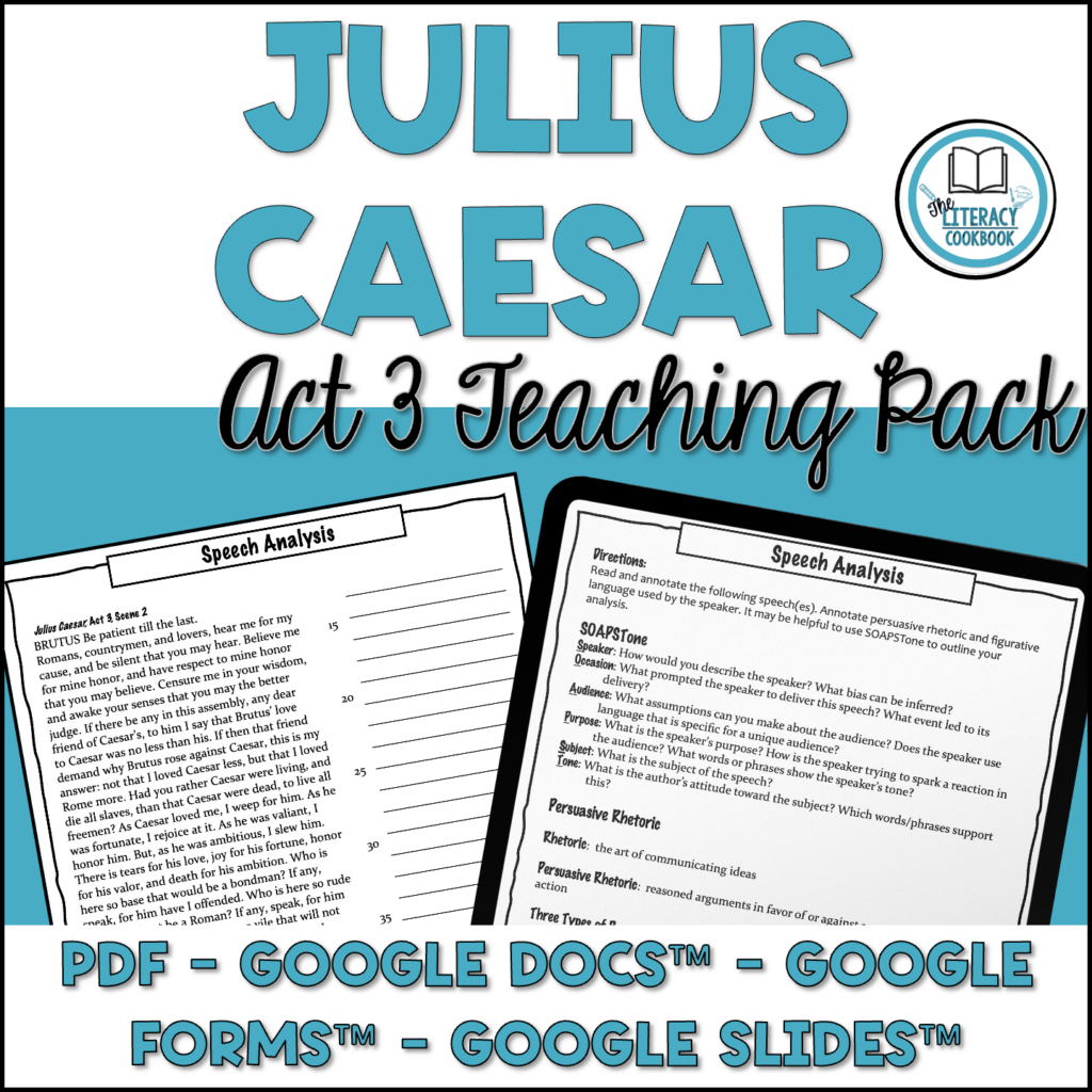 Julius Caesar Act 3 - Lessons for Act Three of Shakespeare's Play ...