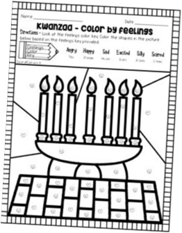Kwanzaa Color by Feeling Worksheets | Made By Teachers