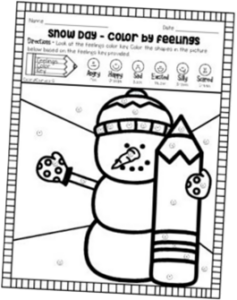 Snow Day Color by Feeling Worksheets | Made By Teachers