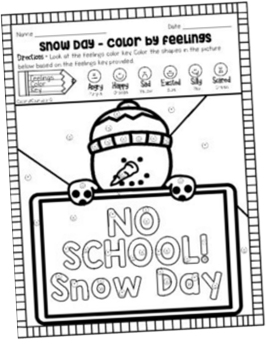 Snow Day Color by Feeling Worksheets | Made By Teachers