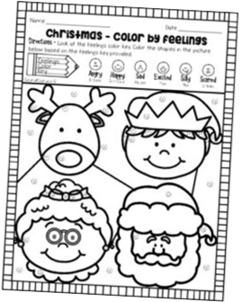 Christmas Color by Feeling Worksheets | Made By Teachers