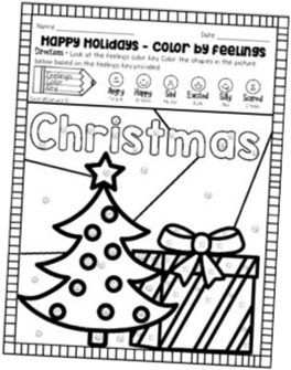 Happy Holidays Color by Feeling Worksheets | Made By Teachers