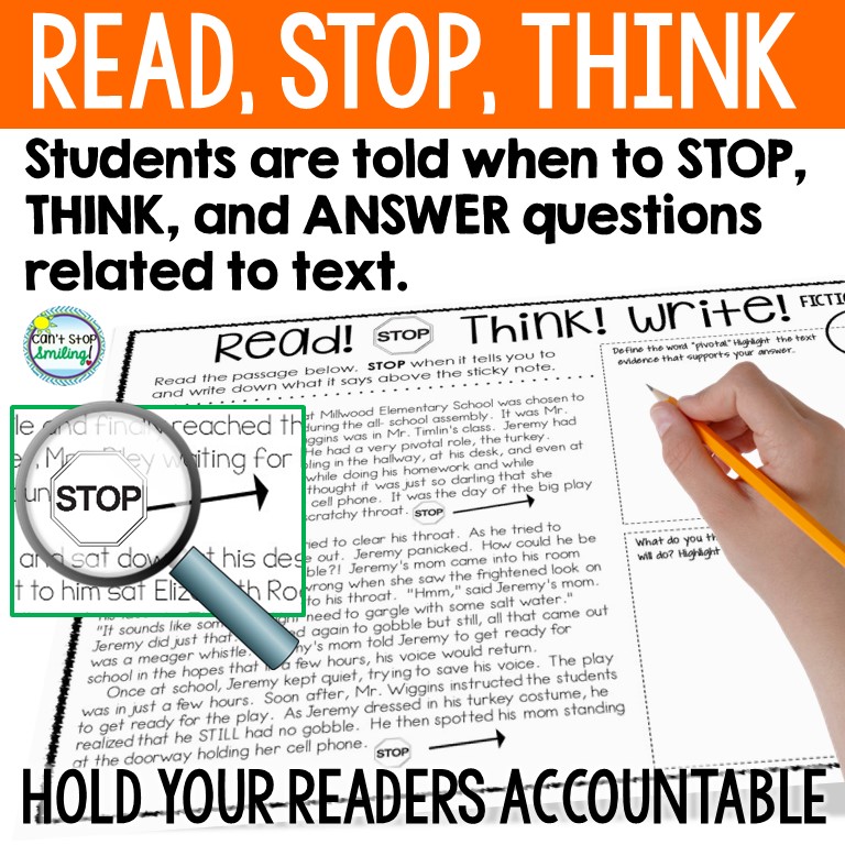Thanksgiving Reading Passages with STOP and THINK 3rd Grade | Made By ...