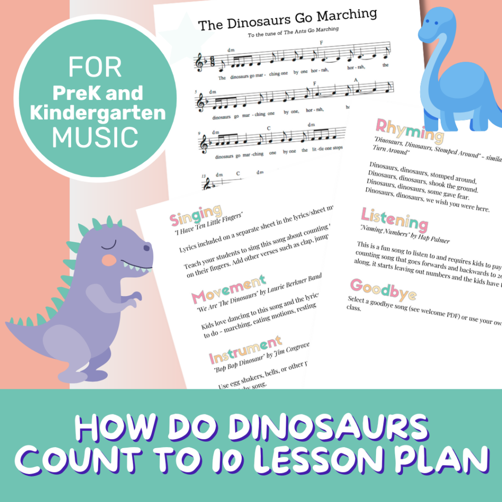 Preschool Music Lesson Plan | How Do Dinosaurs Count to Ten? | Music ...