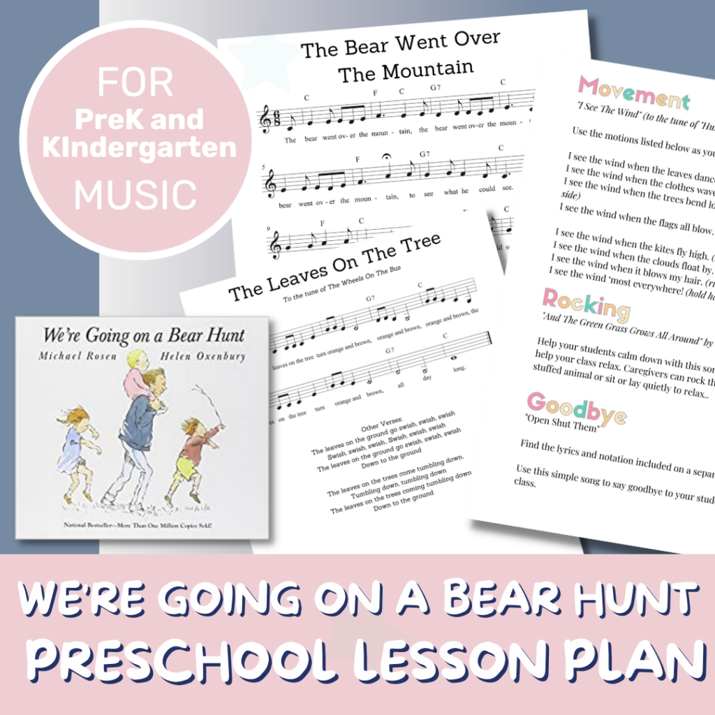 Preschool Music Lesson Plan | We're Going on a Bear Hunt | Music and ...