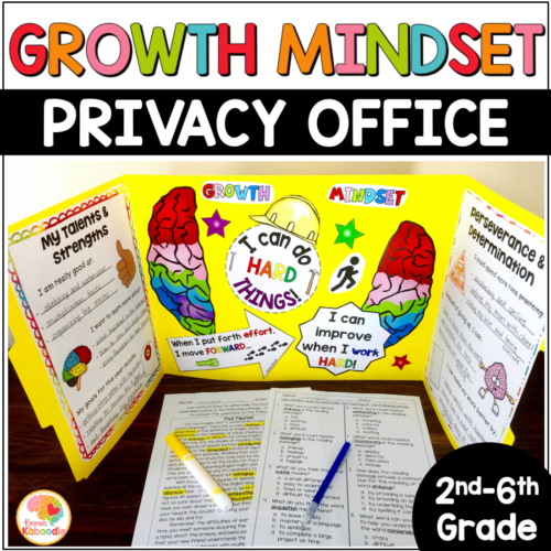 Growth Mindset Privacy Folder Writing Office with Positive Affirmations ...