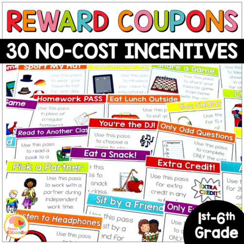 Reward Coupons: No Cost Student Classroom Reward Tickets and ...
