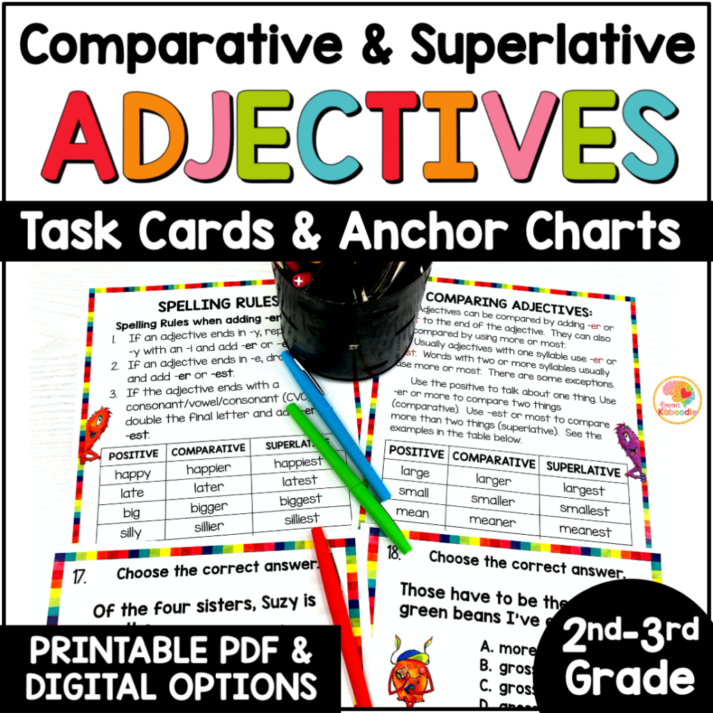 Comparative and Superlative Adjectives | Comparing Adjectives Task ...