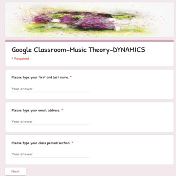 Google Classroom DIGITAL Music Theory Lesson 43: Dynamics - Self ...