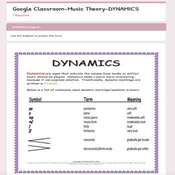 Google Classroom DIGITAL Music Theory Lesson 43: Dynamics - Self ...
