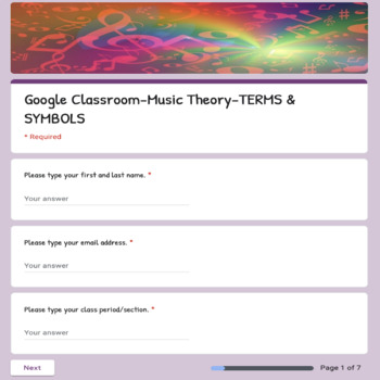 Google Classroom DIGITAL Music Theory Lesson 44: Terms and Symbols ...
