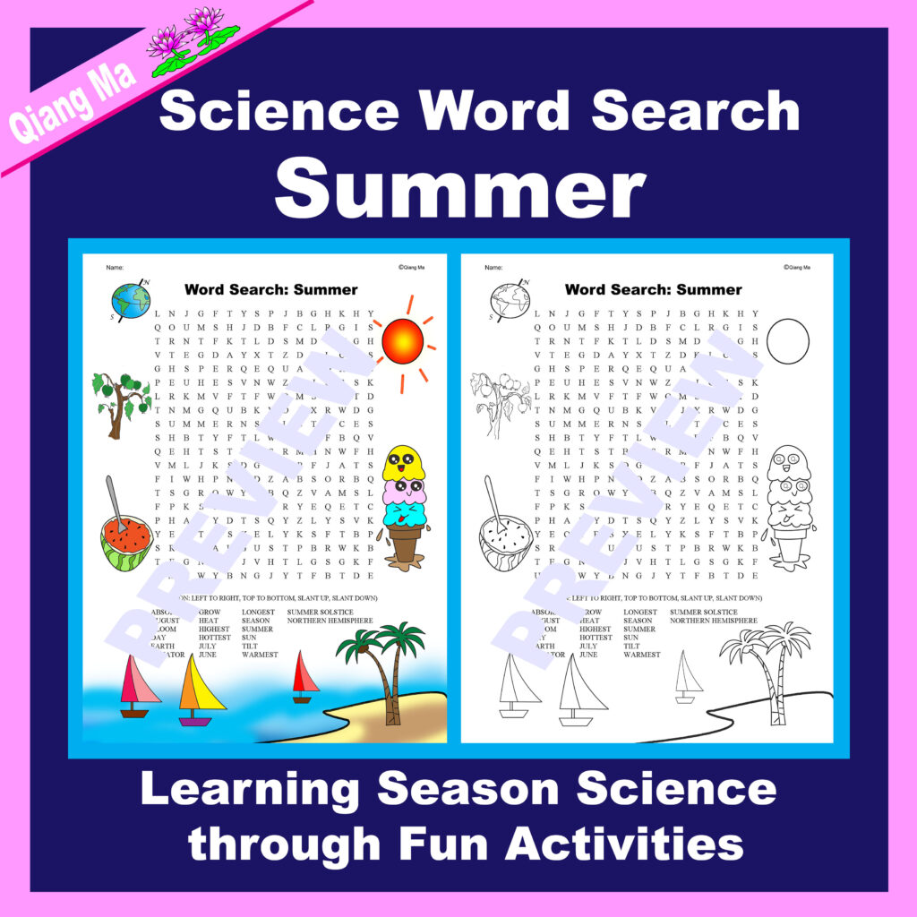 Science Word Search: Seasons 5 in 1 Bundle | Made By Teachers