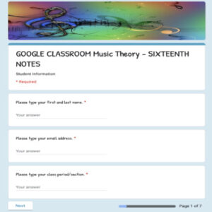 Google Classroom DIGITAL Music Theory Lesson 47: Sixteenth Notes - Self ...