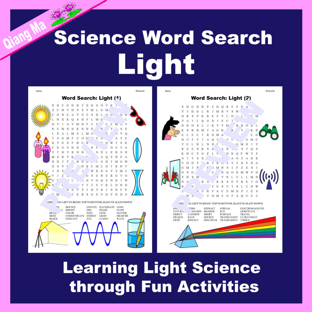 Science Word Search: Light - Made By Teachers