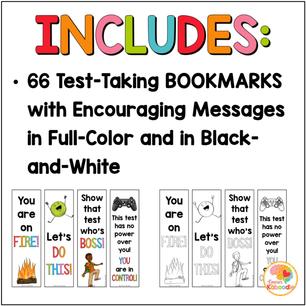 Motivational Testing Notes for Students Bookmarks: State Testing ...