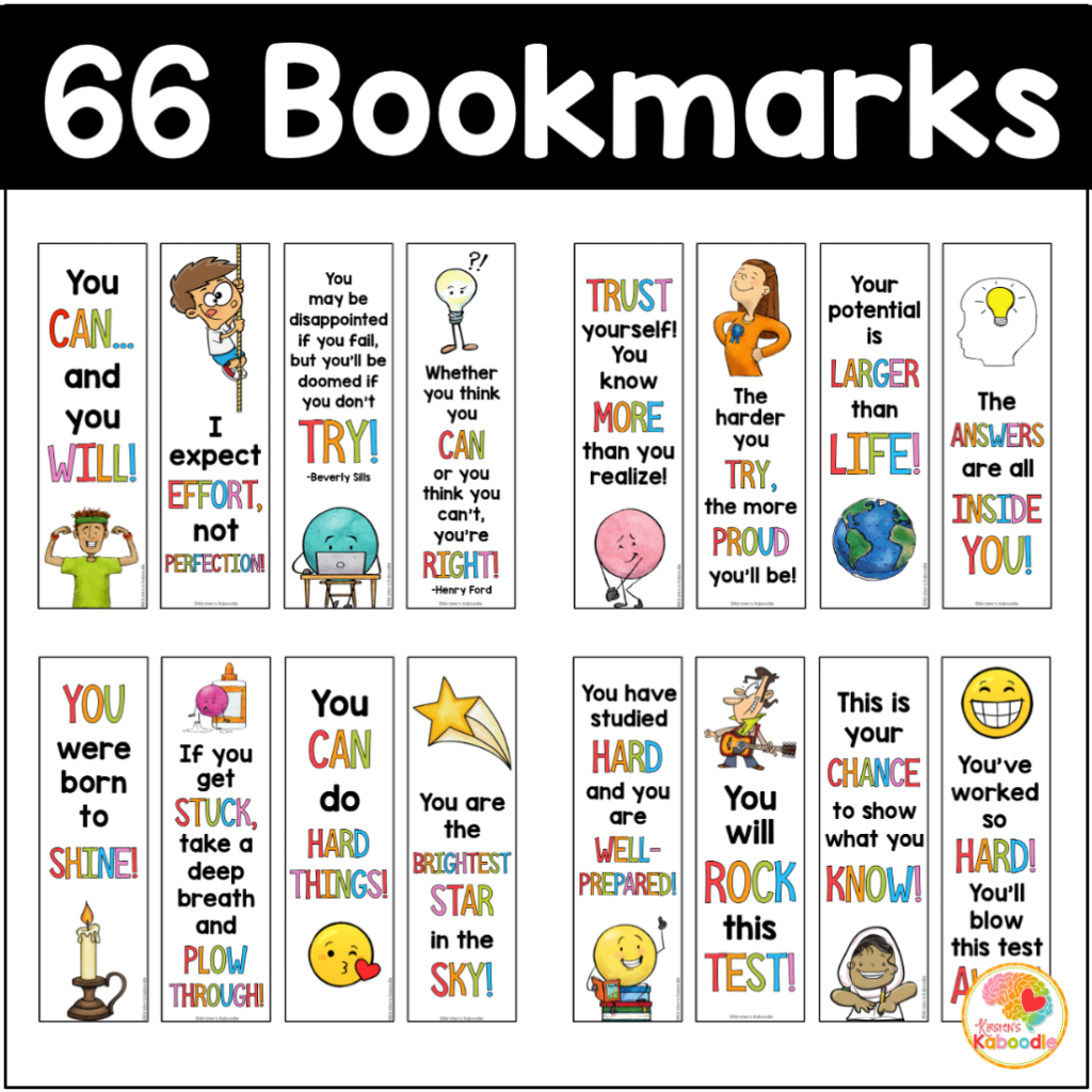 Motivational Testing Notes for Students Bookmarks: State Testing ...