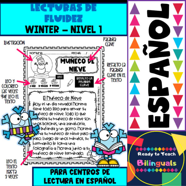 Reading Fluency Passages in Spanish - WINTER Set - 20 Passages | Made ...