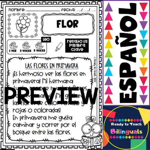 Reading Fluency Passages in Spanish - SPRING Set - 20 Passages - Made ...