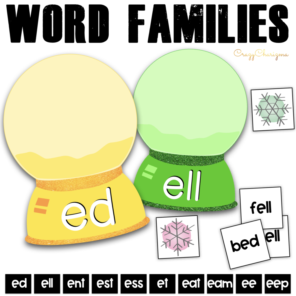 Kindergarten Morning Work Winter Phonics Centers E word families | Made ...