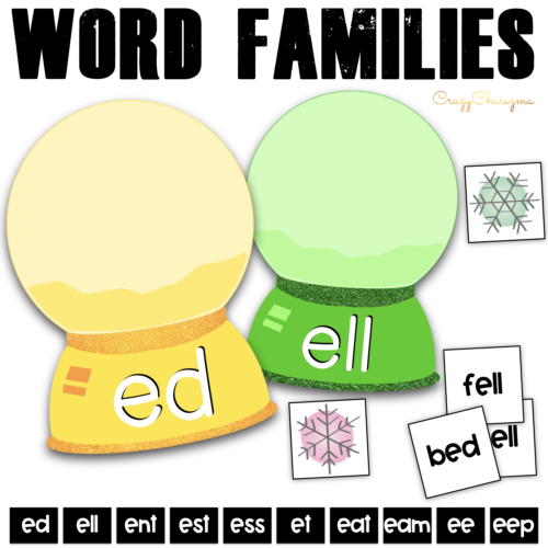 Kindergarten Morning Work Winter Phonics Centers E word families | Made ...