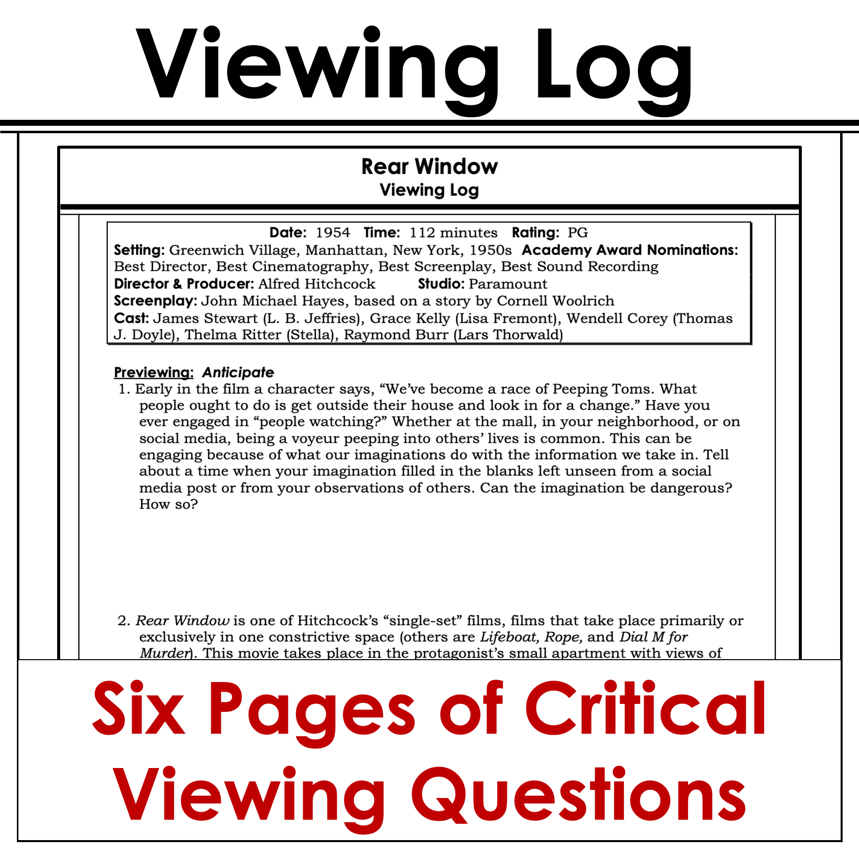 Alfred Hitchcock's Rear Window - Movie Analysis with Auteur Slideshow ...