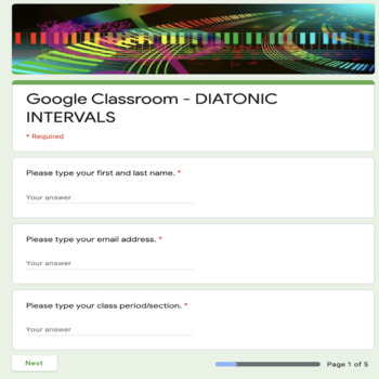 Google Classroom DIGITAL Music Theory Lesson 52: Diatonic Intervals ...