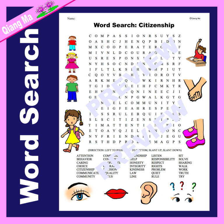 Word Search: Citizenship - Made By Teachers