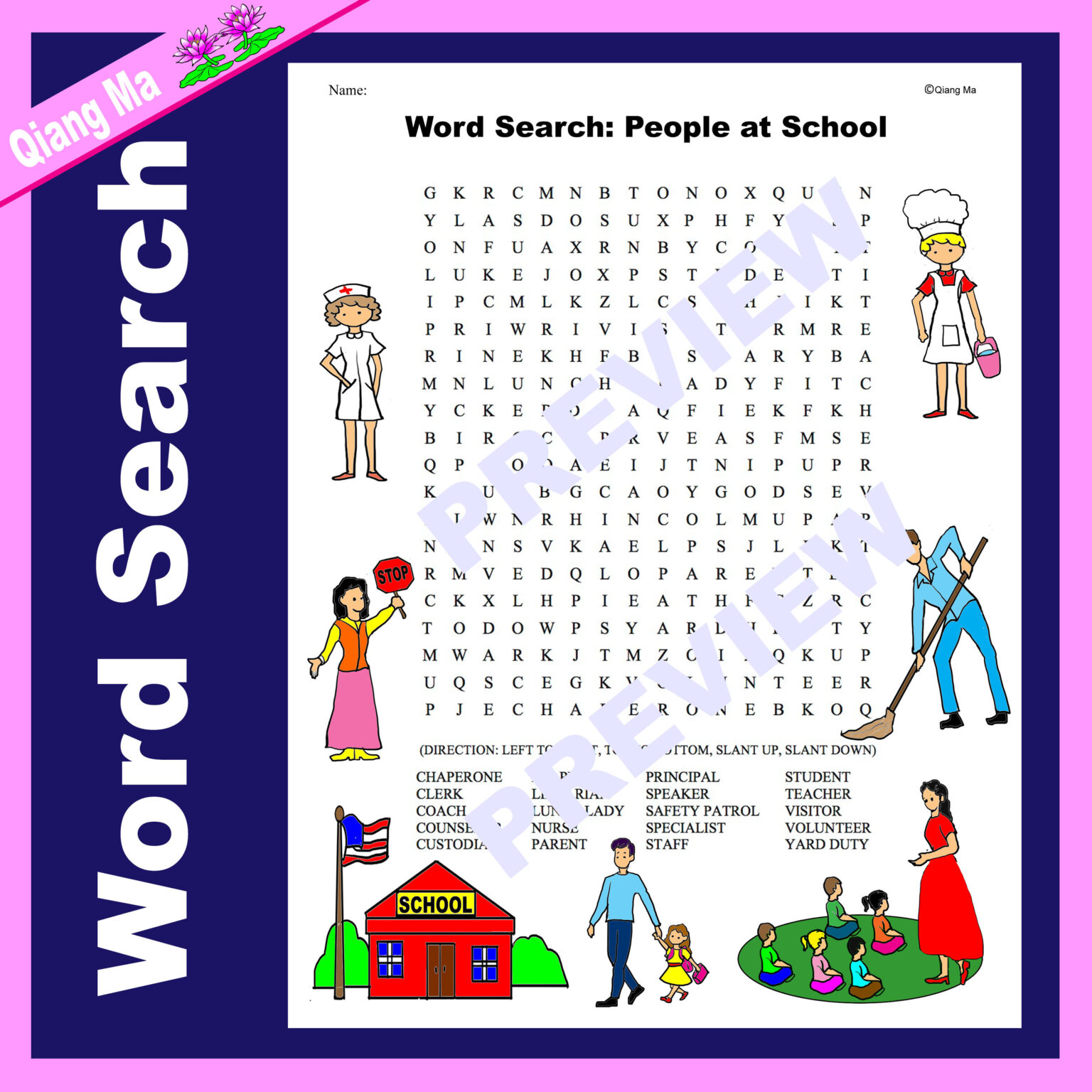 Word Search: People at School - Made By Teachers