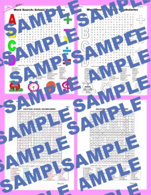 Word Search: School Vocabularies | Made By Teachers