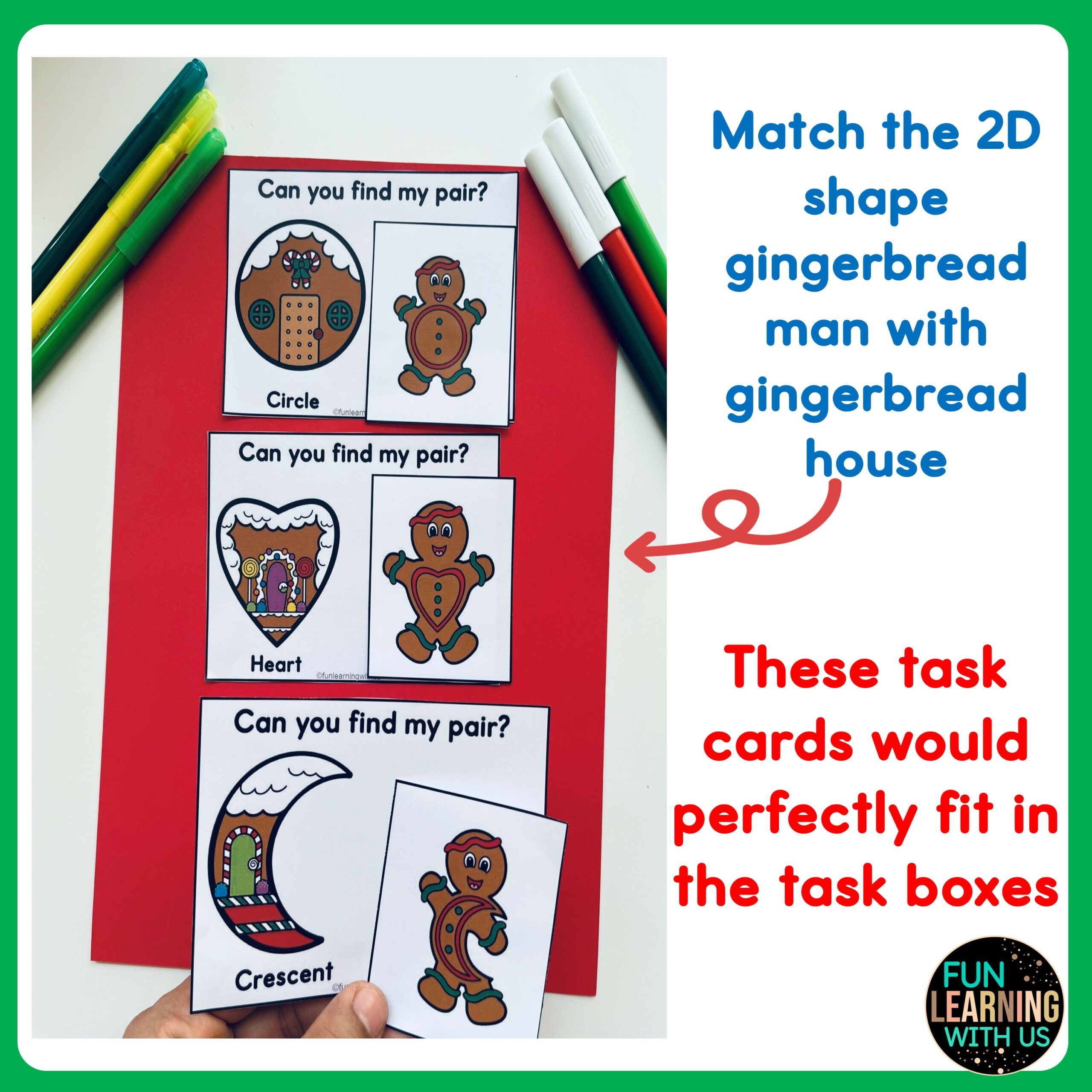 Christmas 2D Shapes Activity | Gingerbread man & Gingerbread House ...