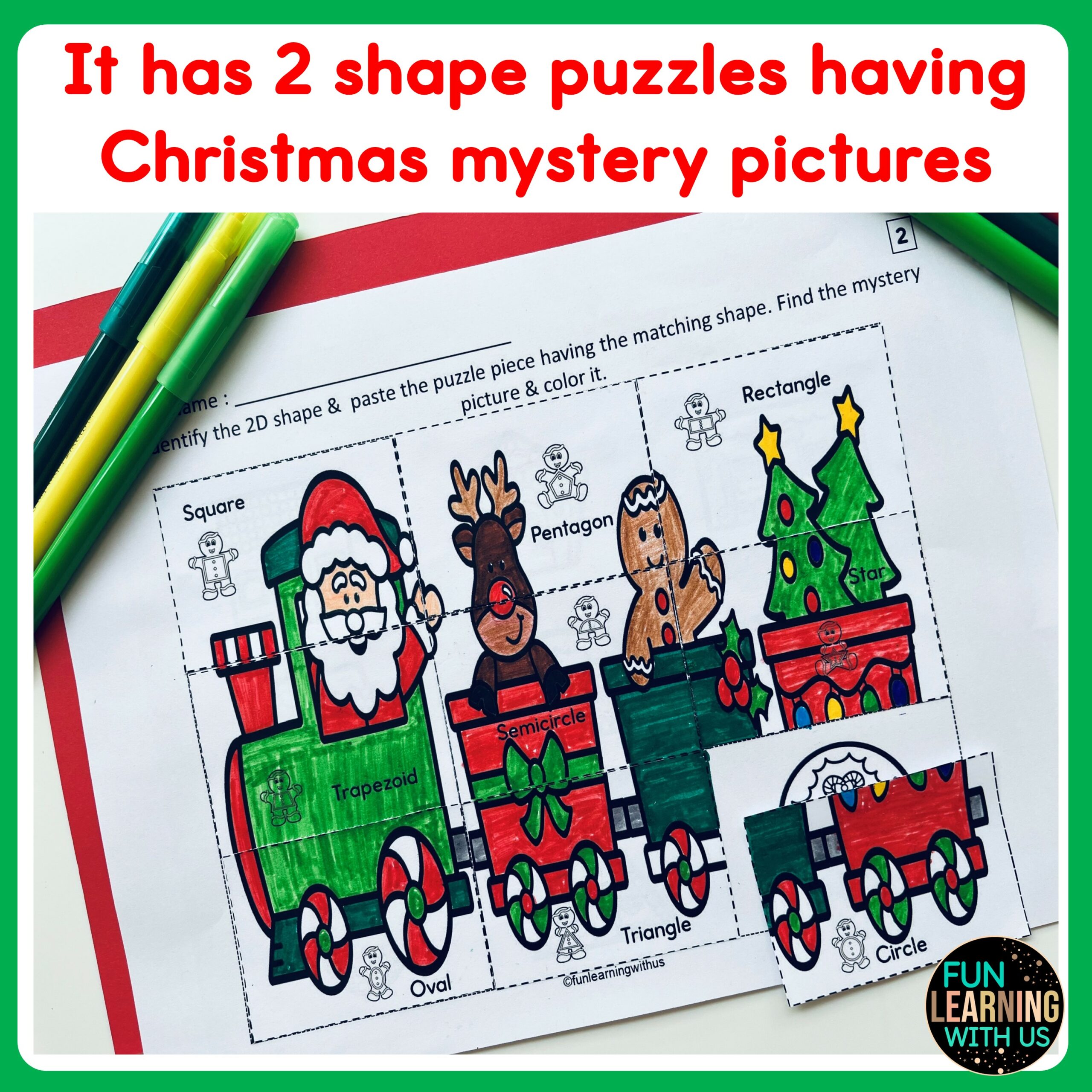 Christmas 2D Shapes Activity | Gingerbread man & Gingerbread House ...