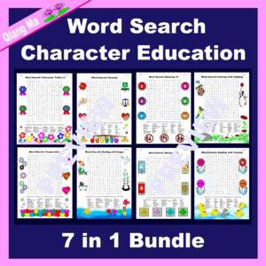Character Education Word Search: Character Education 7 in 1 Bundle ...
