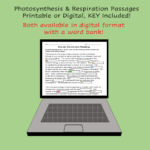 ESL Biology Photosynthesis and Cellular Respiration Reading Passage ...