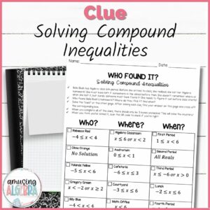 Solving Compound Inequalities Clue Mystery Activity | Made By Teachers