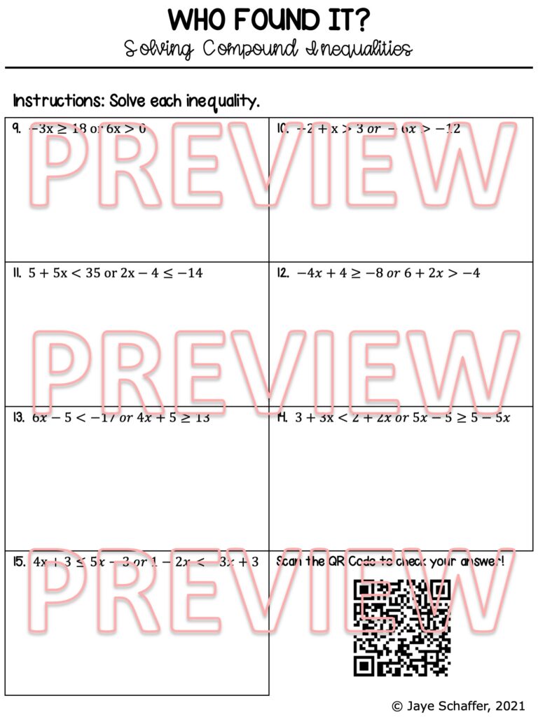 Solving Compound Inequalities Clue Mystery Activity | Made By Teachers