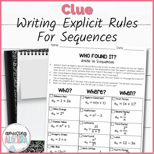 Writing Rules for Sequences Clue Mystery Activity | Made By Teachers