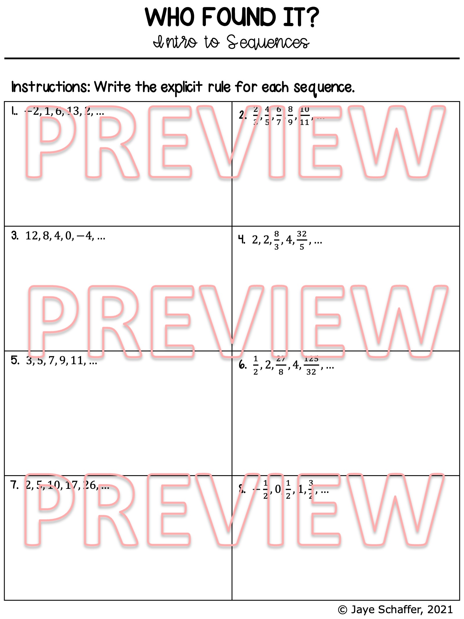 Writing Rules for Sequences Clue Mystery Activity | Made By Teachers