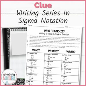 Writing Series in Sigma Notation Clue Mystery Activity | Made By Teachers