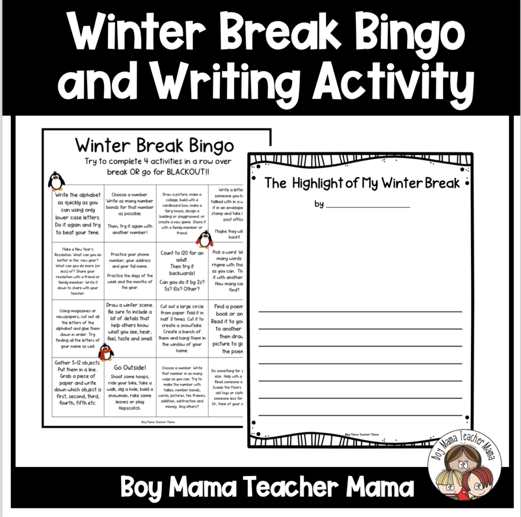 Winter Break Bingo with Writing Activity | Made By Teachers