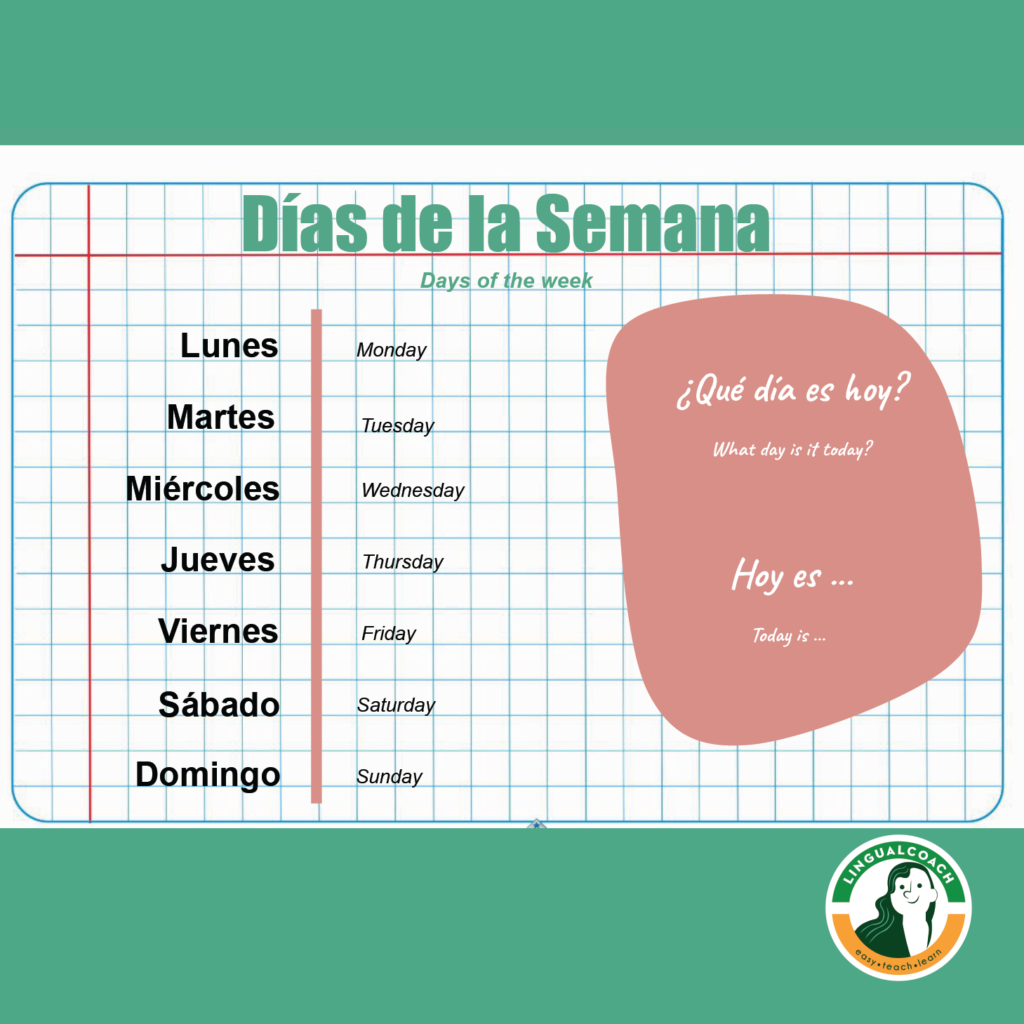 Spanish Days of the week and months. (Días y meses) Ebook, practices ...