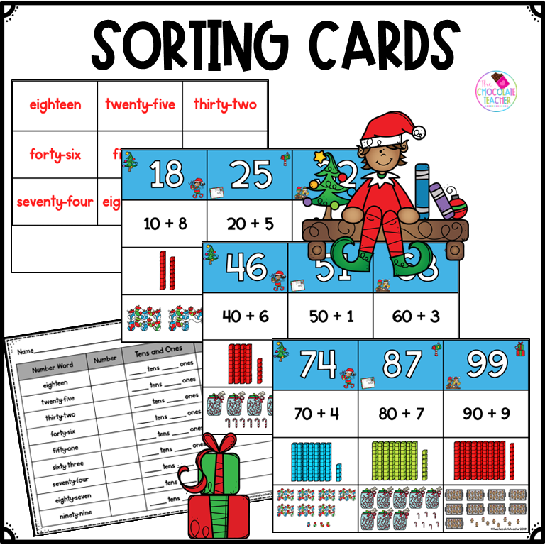 Place Value Tens and Ones - Christmas Math Center - Game - Craft | Made ...