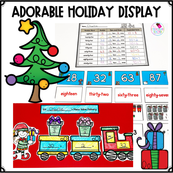 Place Value Tens and Ones - Christmas Math Center - Game - Craft | Made ...